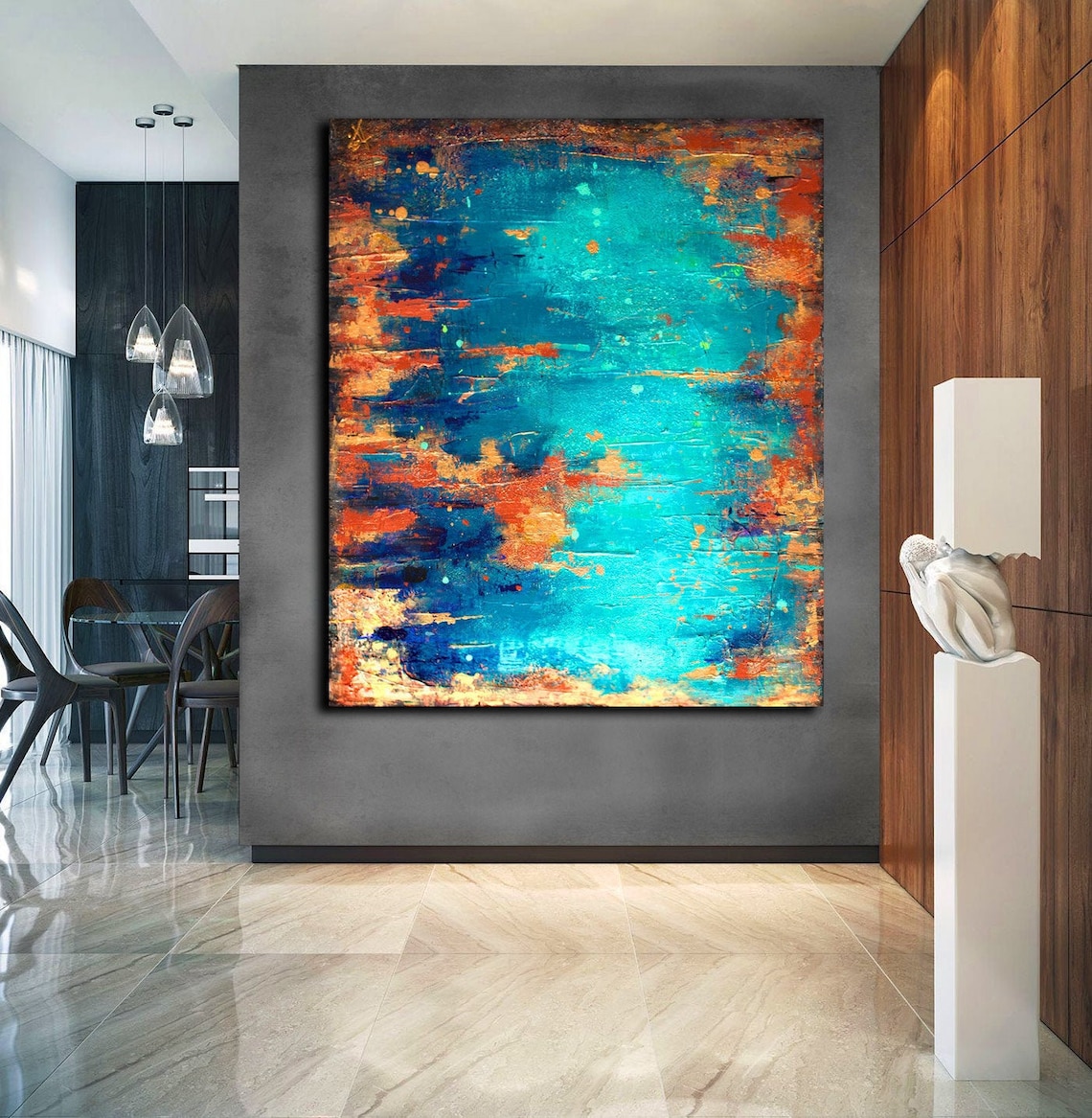 ABSTRACT WALL ART Abstract Paintings on Canvas Art - Etsy UK