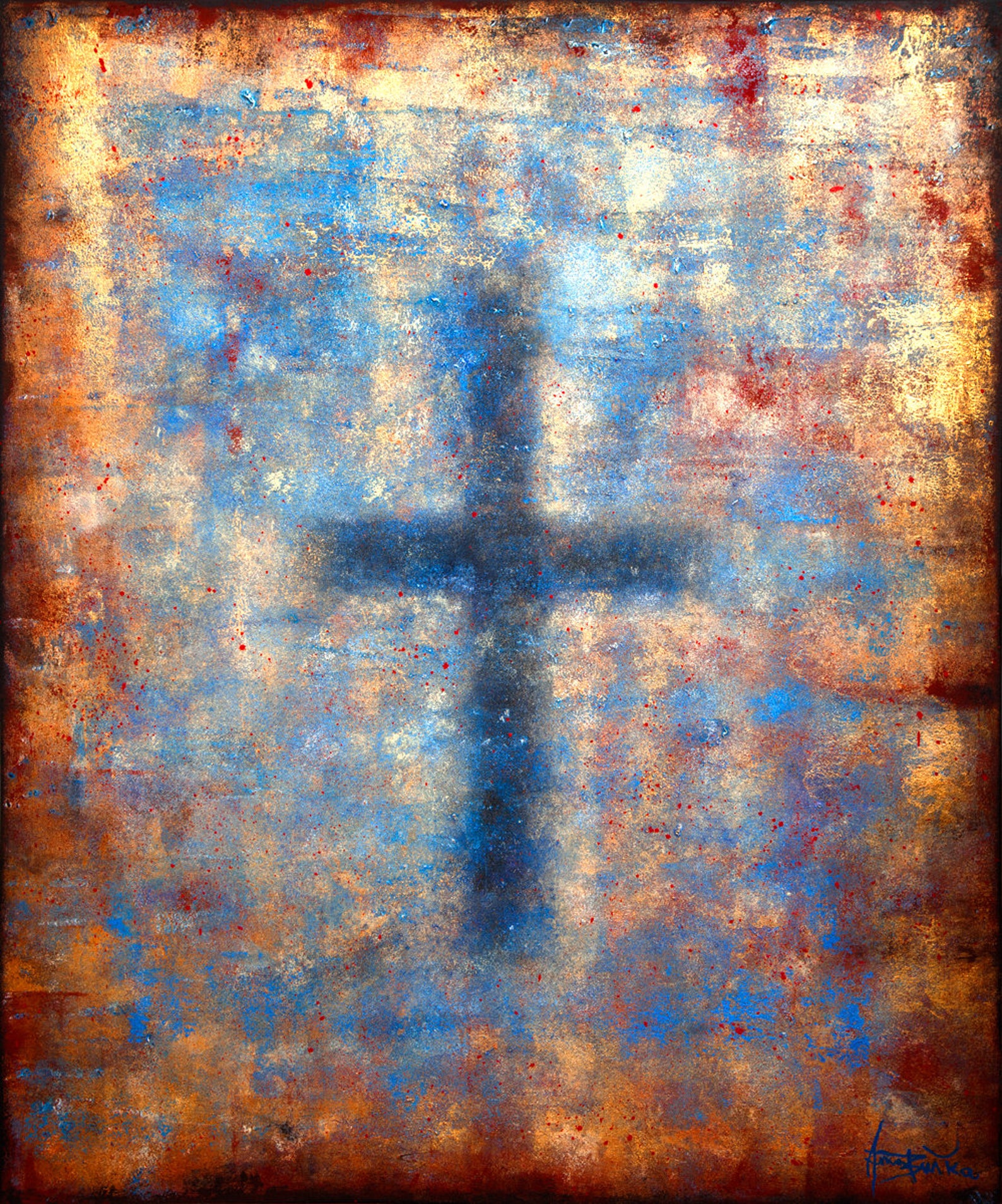 Art Cross Easter Art Abstract Painting on Canvas Original - Etsy UK