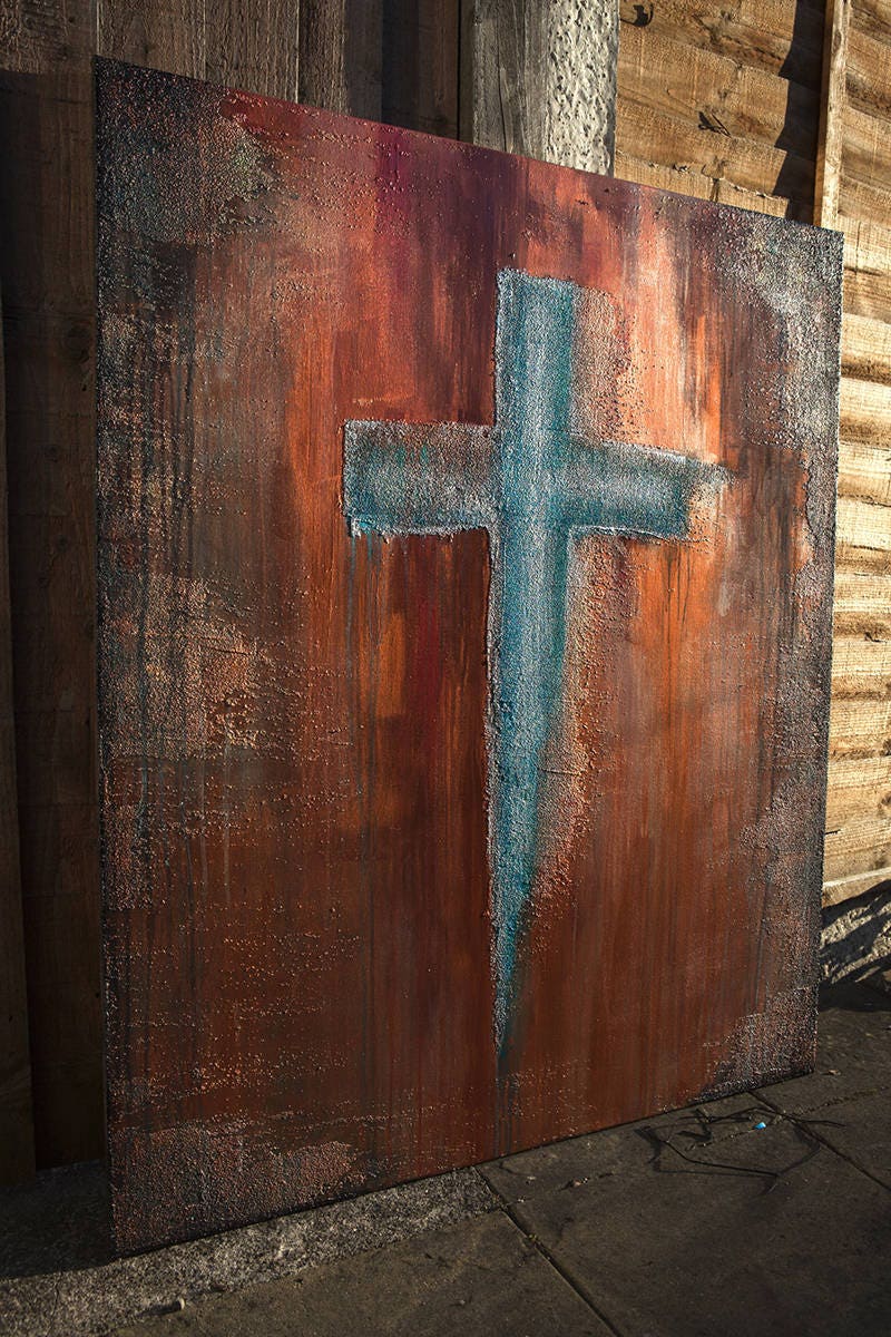 Art Cross Easter Art Abstract Painting on Canvas Original - Etsy UK