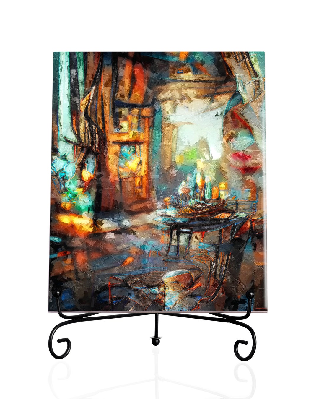 Ceramic Tile Arts and Crafts Tile Art Work Artwork Colourful Print ...