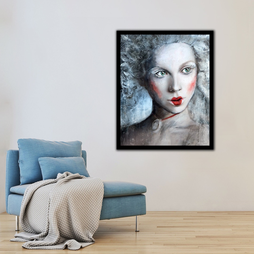 Modern Portrait Print Painting Figurative Prints Fine Art Print Wall ...