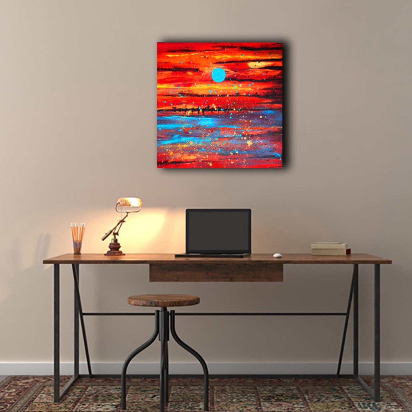 Colourful Wall Art Large Wall Art Red Abstract Paintings on - Etsy UK