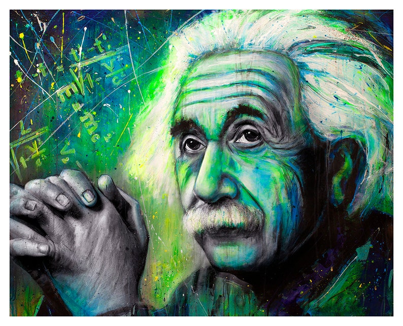 Albert Einstein Wall ART Print Portrait Painting Abstract - Etsy