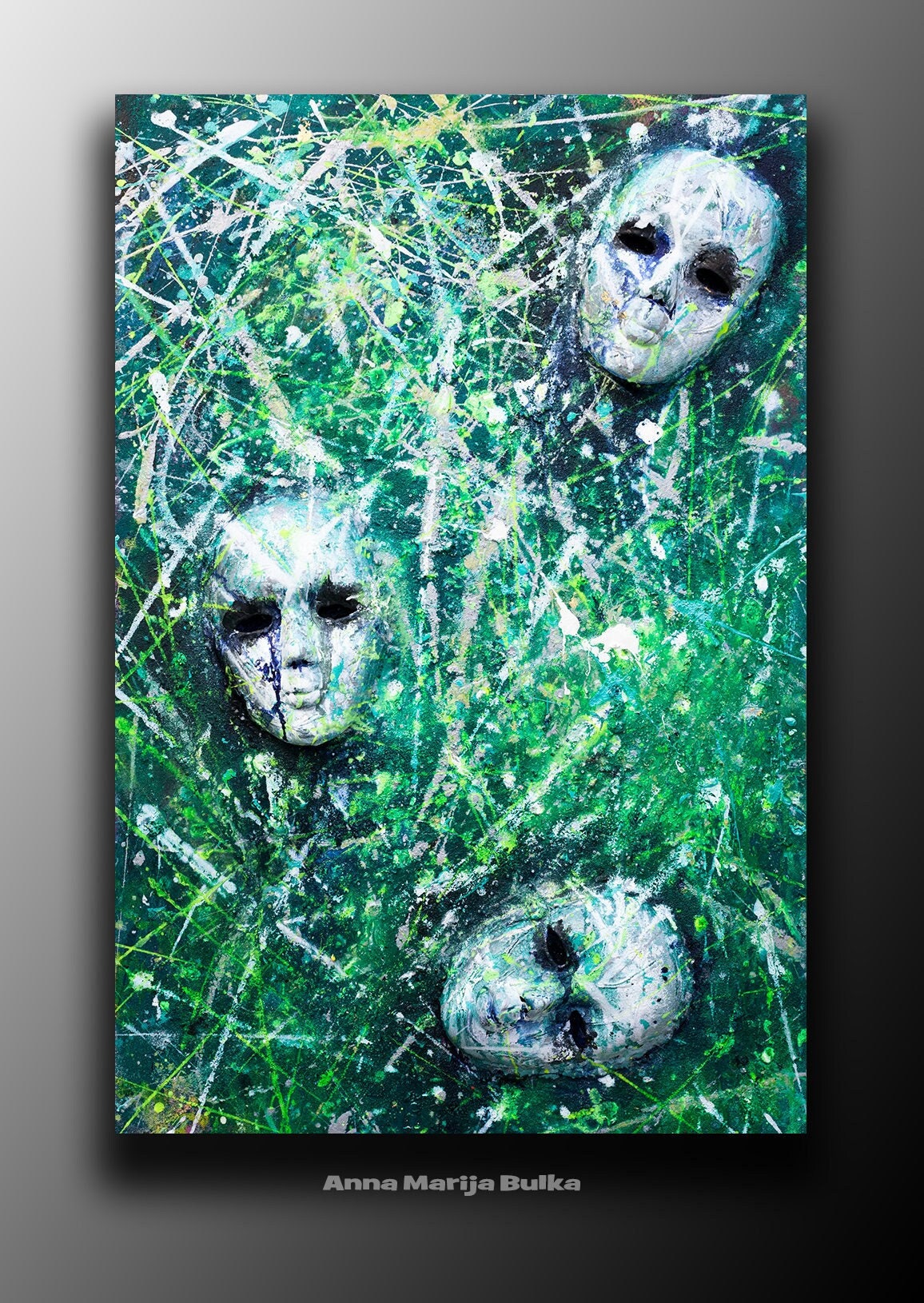 3D Art Mask Abstract Painting on Canvas. Original 3D Wall Art - Etsy UK