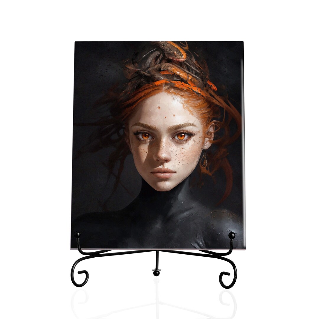 Medusa Art Print: Limited Edition Mythology Portrait With Table Stand ...