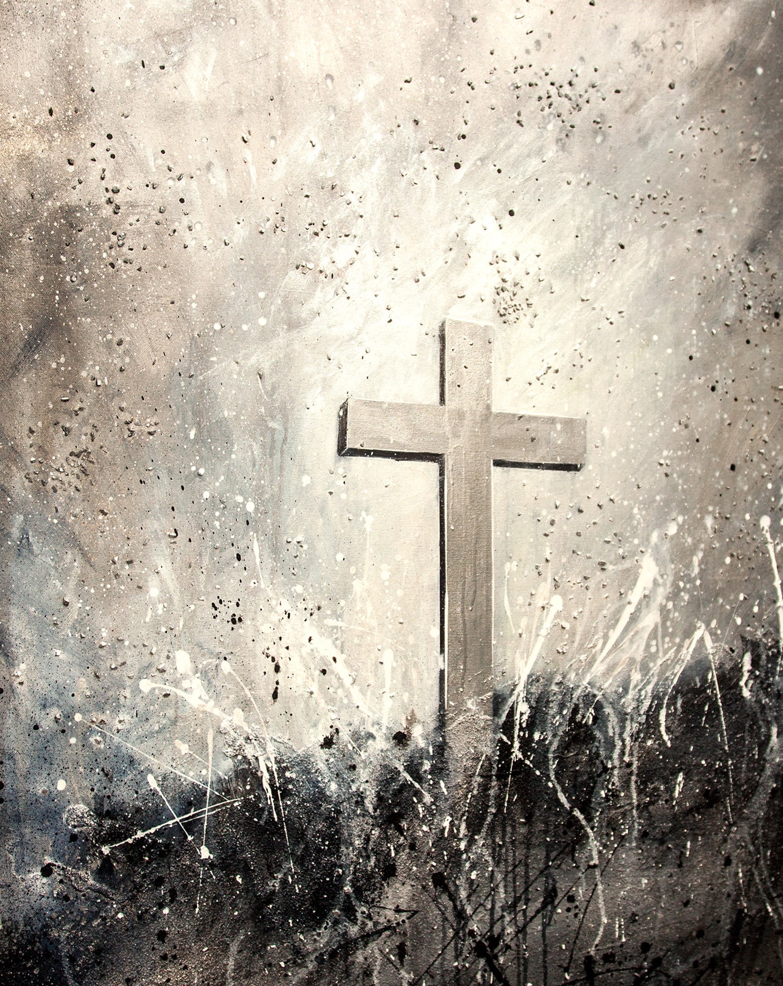 Cross Painting on Canvas. Easter Art Cross Abstract Painting. - Etsy