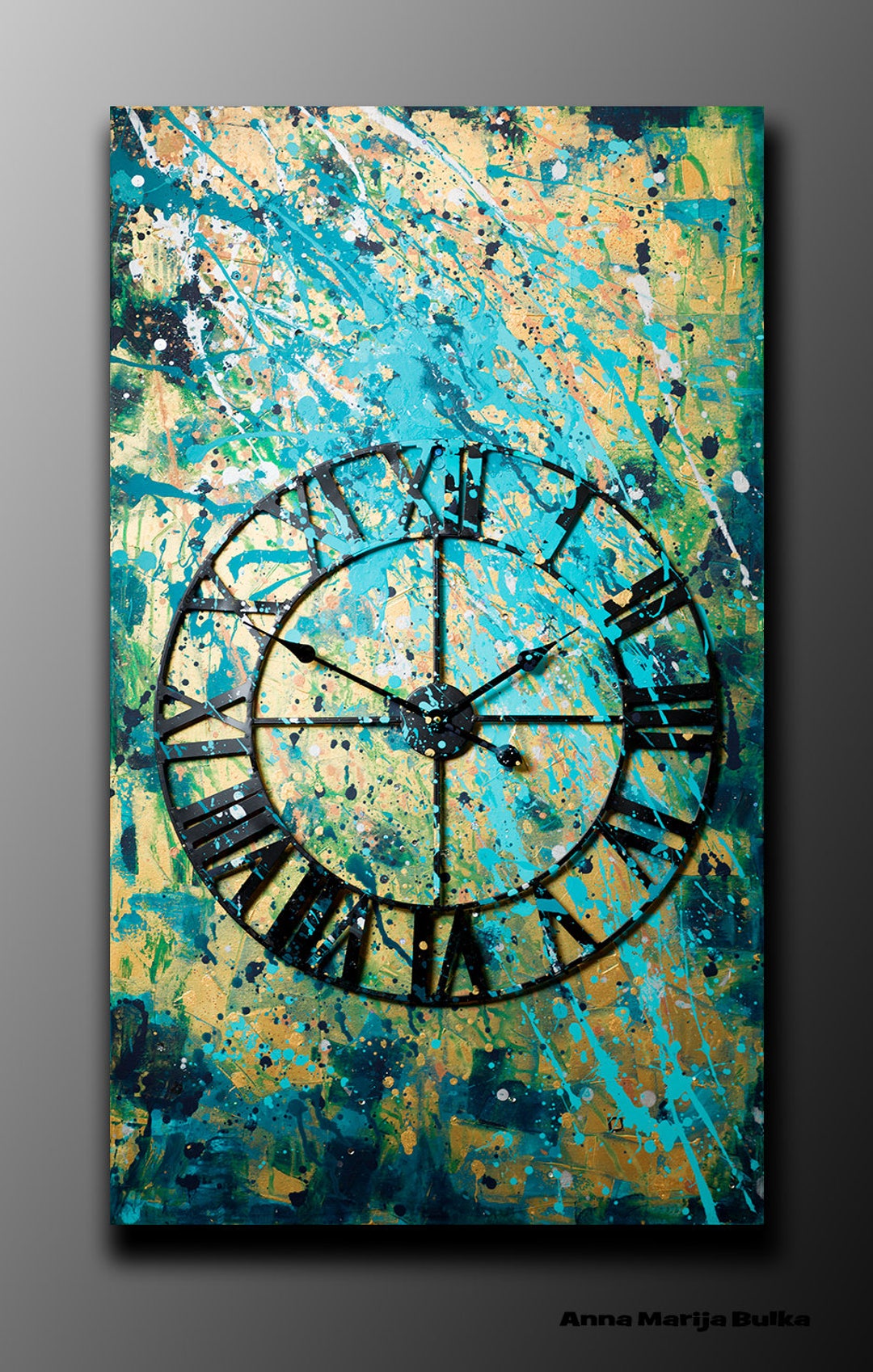 Clock Wall Unique Art Modern Clock Wall Clock Unique Large Abstract ...