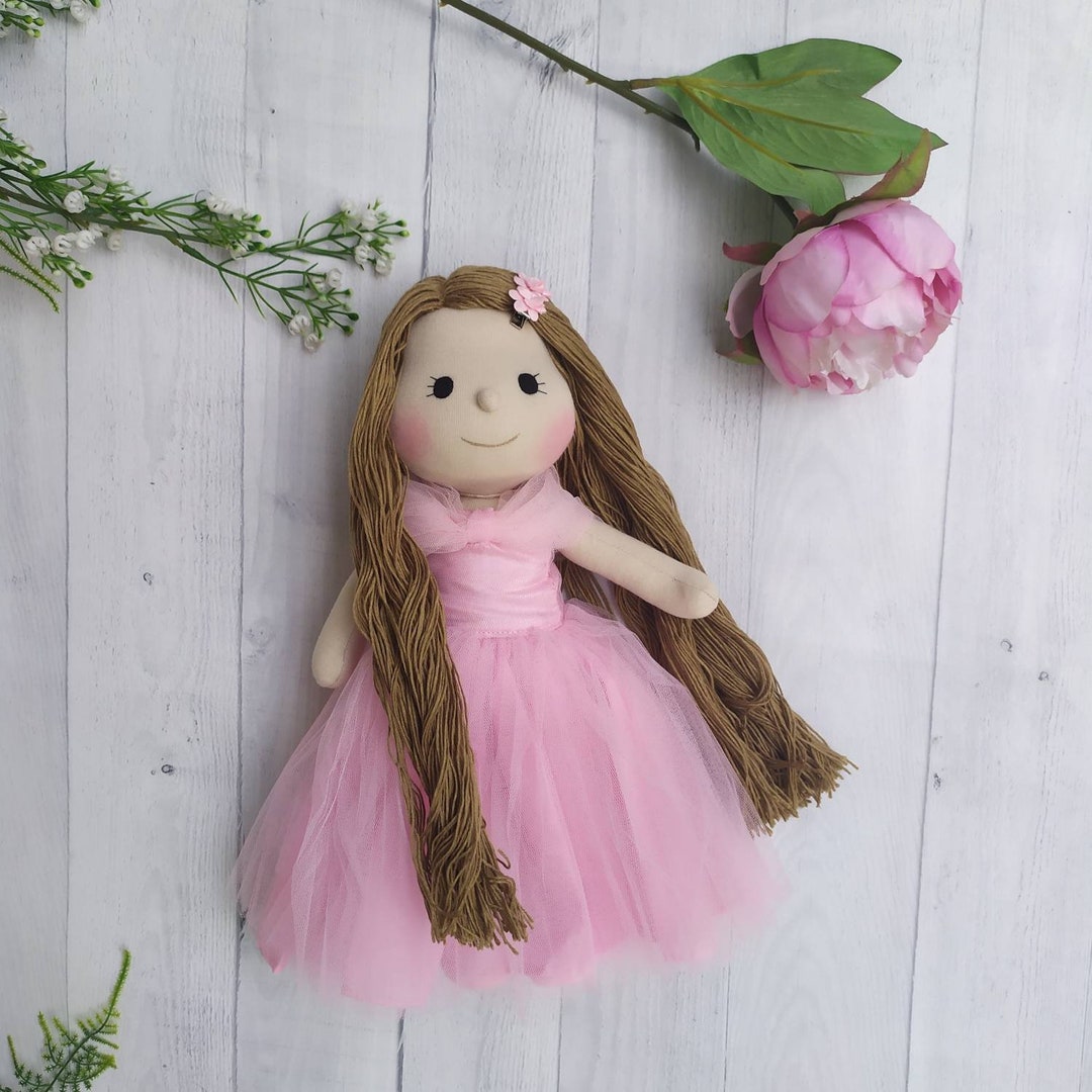 Pink Princess Doll With Long Hair - Etsy