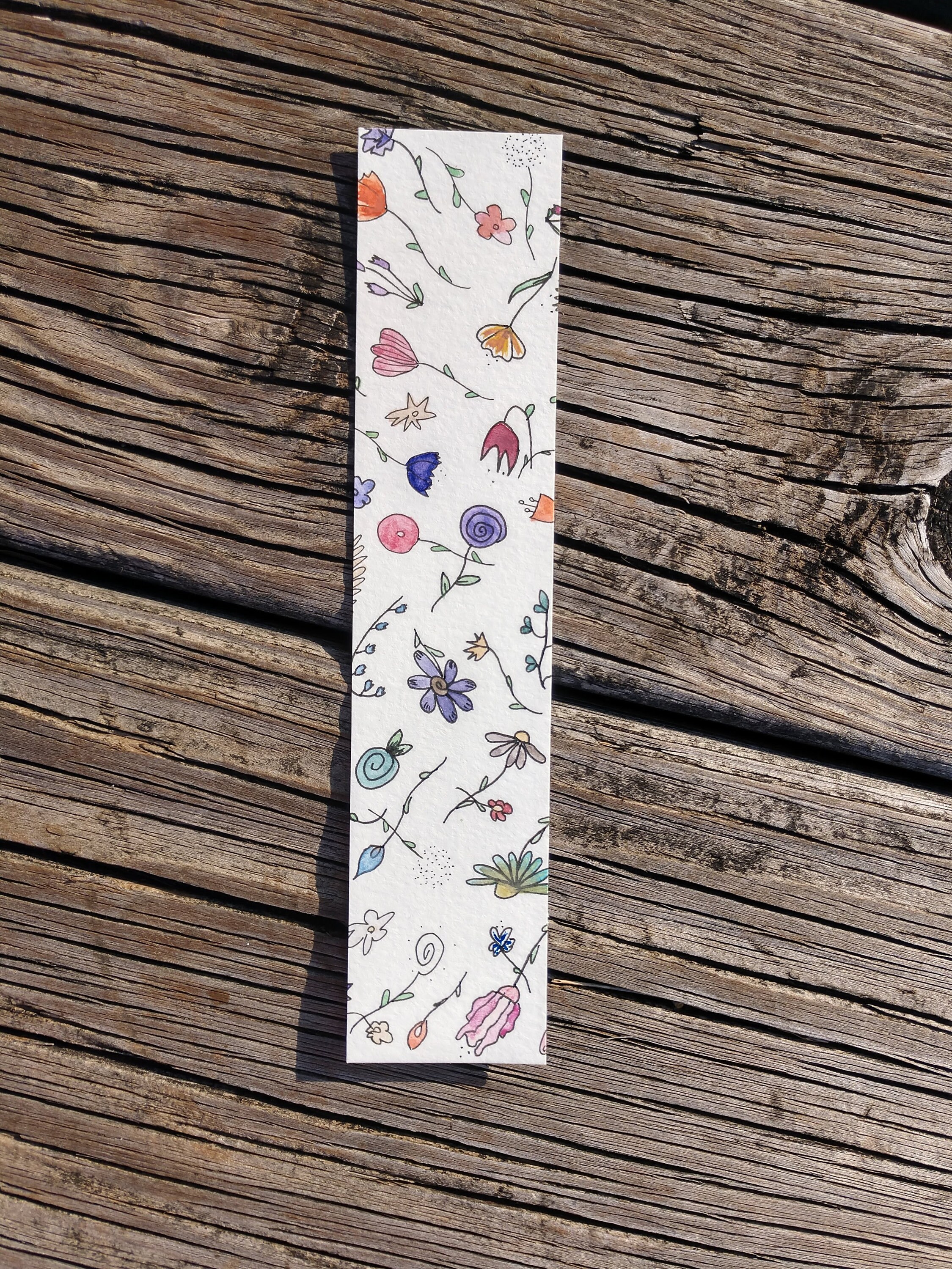 Watercolor Flower Bookmark Hand-drawn Floral Pattern | Etsy