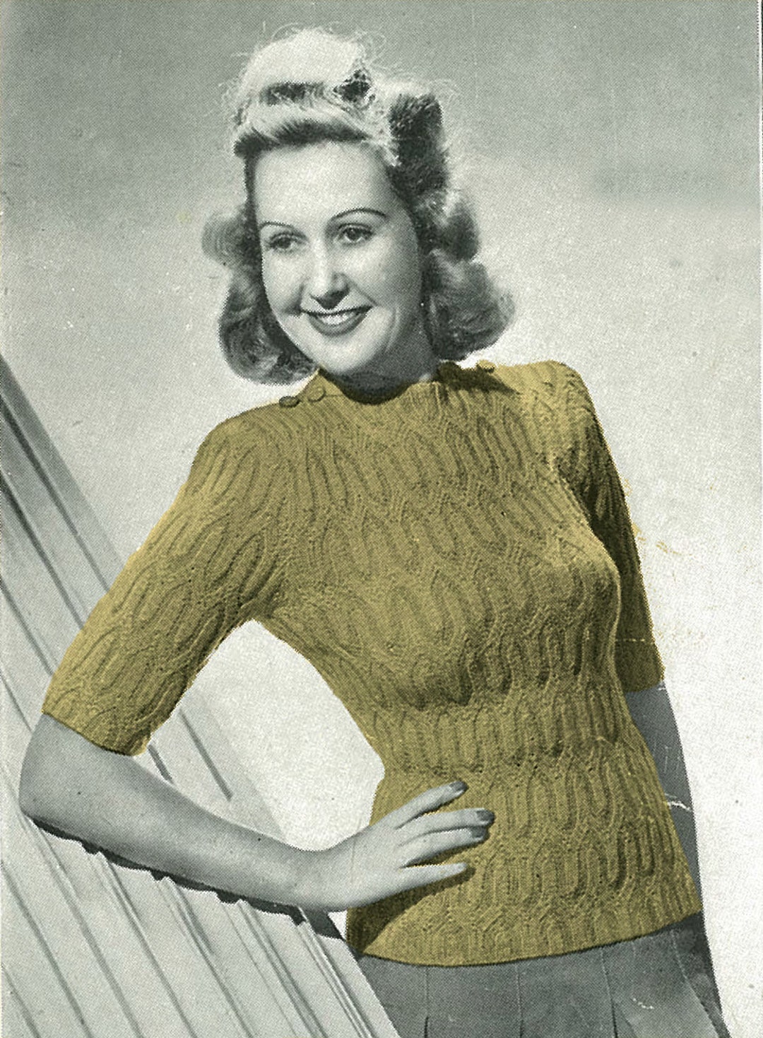 Ladies Top,blouse PDF Vintage Knitting Pattern Circa 1940's Instant ...