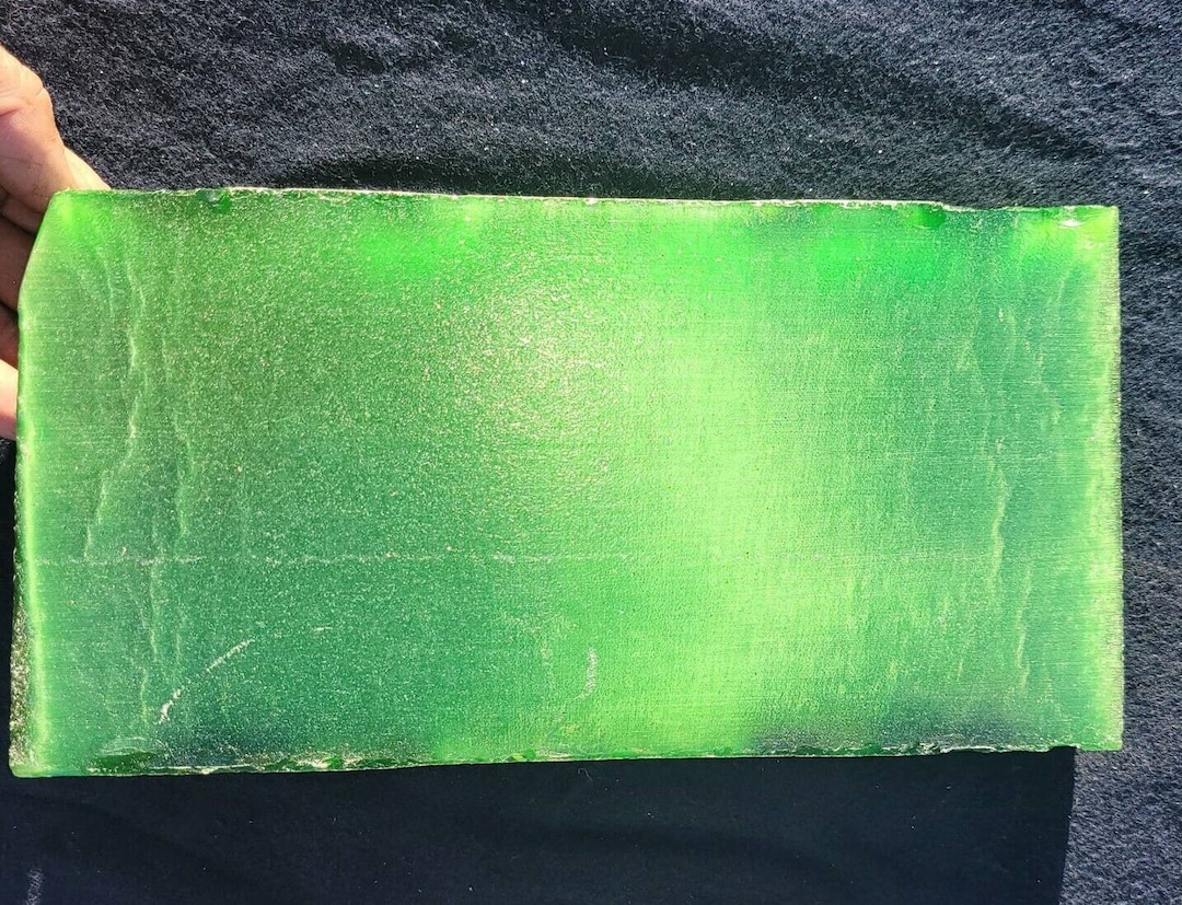 Fiber Optic Glass GREEN Rough for Slab Flint Knapping Arrowhead 5.7 ...
