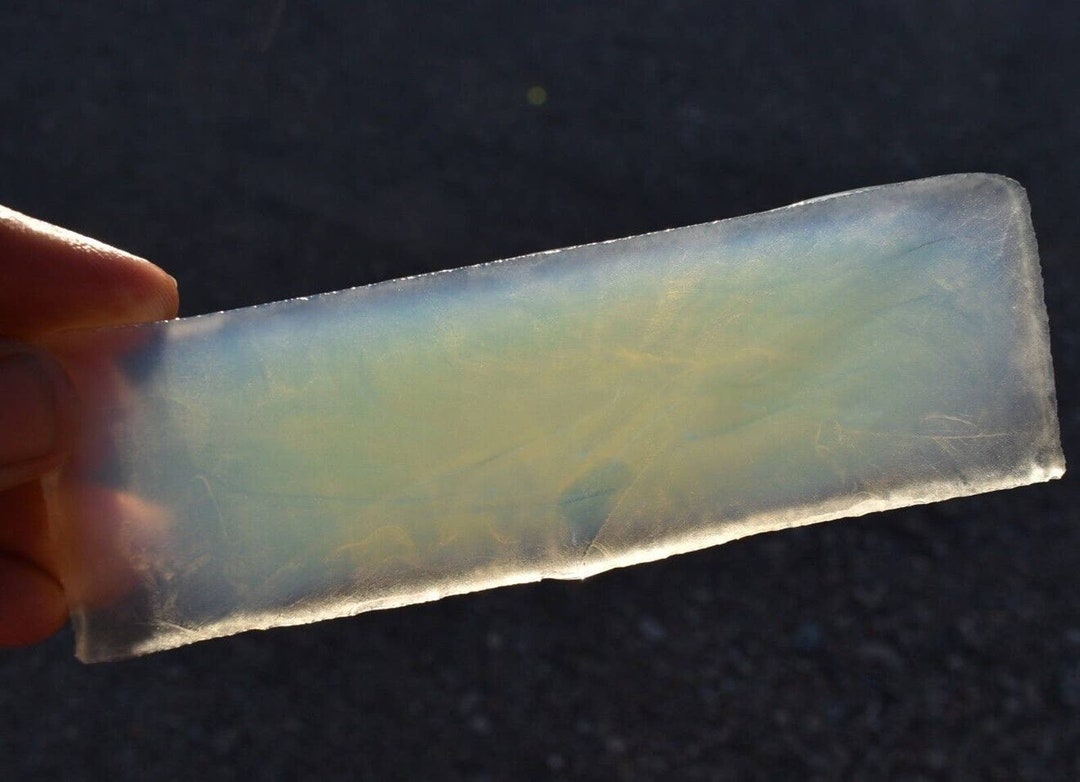 Opalite SLABS (1) Opal Glass Mosiac Flint Knapping Cabochon 5.3" X 1.62 ...