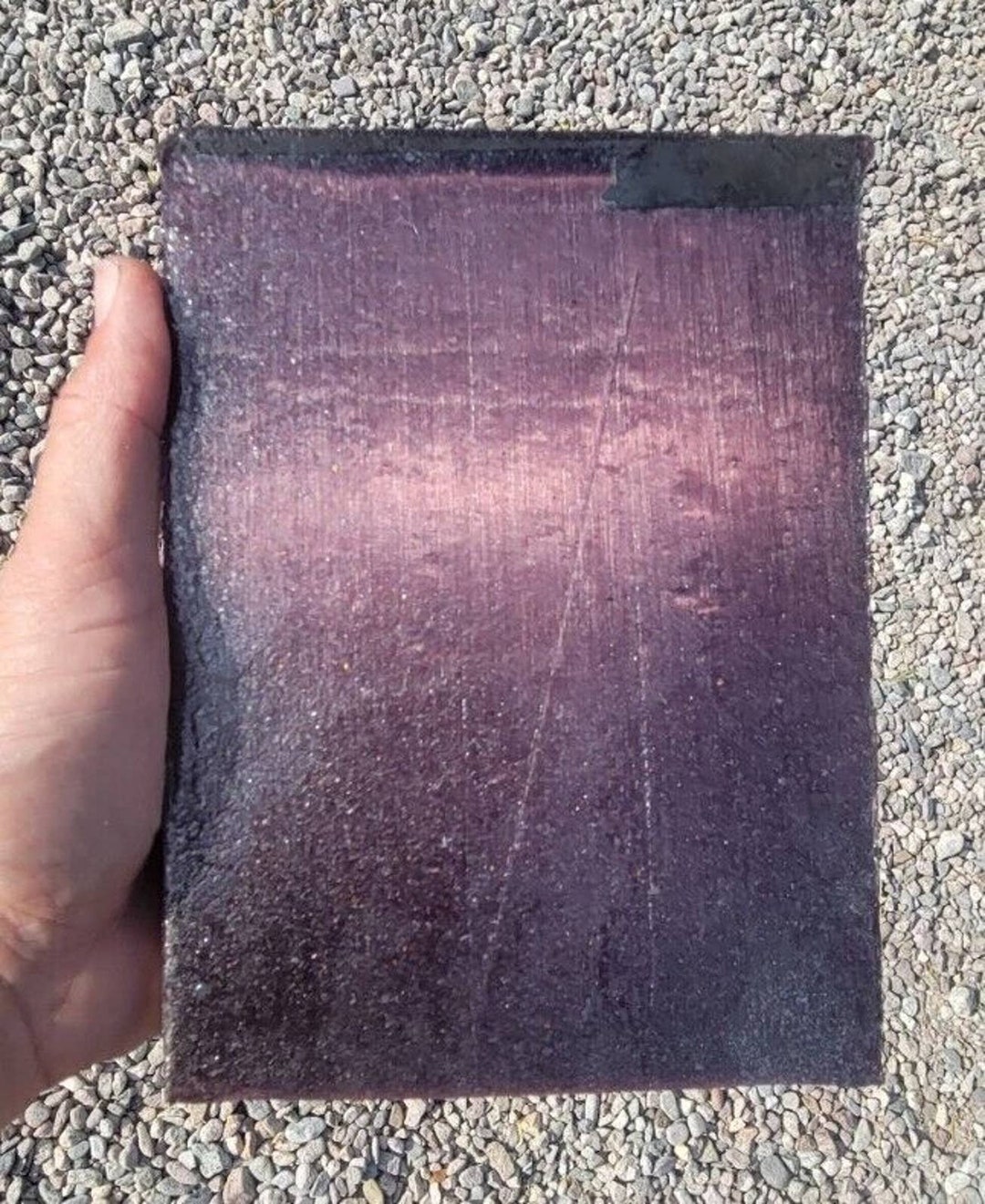 Fiber Optic Glass DARK PURPLE Block LONG 6.5" Slab Flint Knapping ...