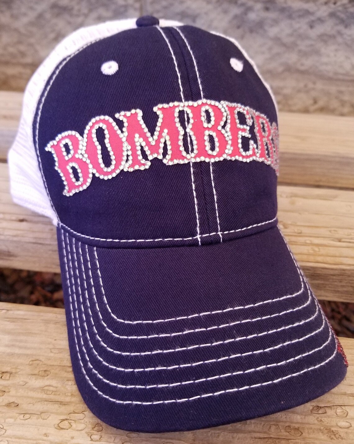 Baseball Mom Hats Custom Baseball Team Bling Hats Red - Etsy