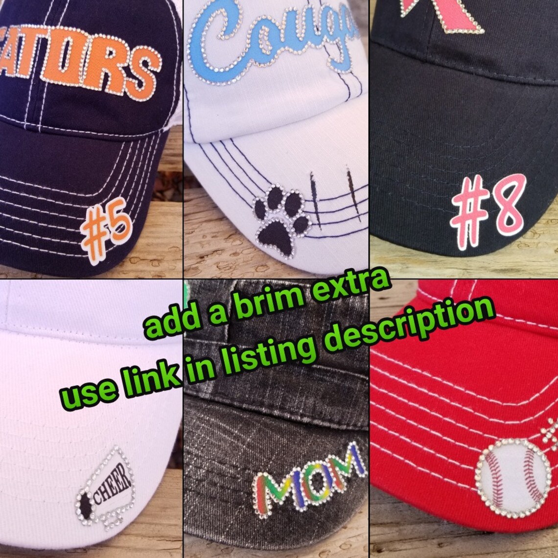 Custom Team Hats, Rhinestone Team Hats, Football Hats for Women ...