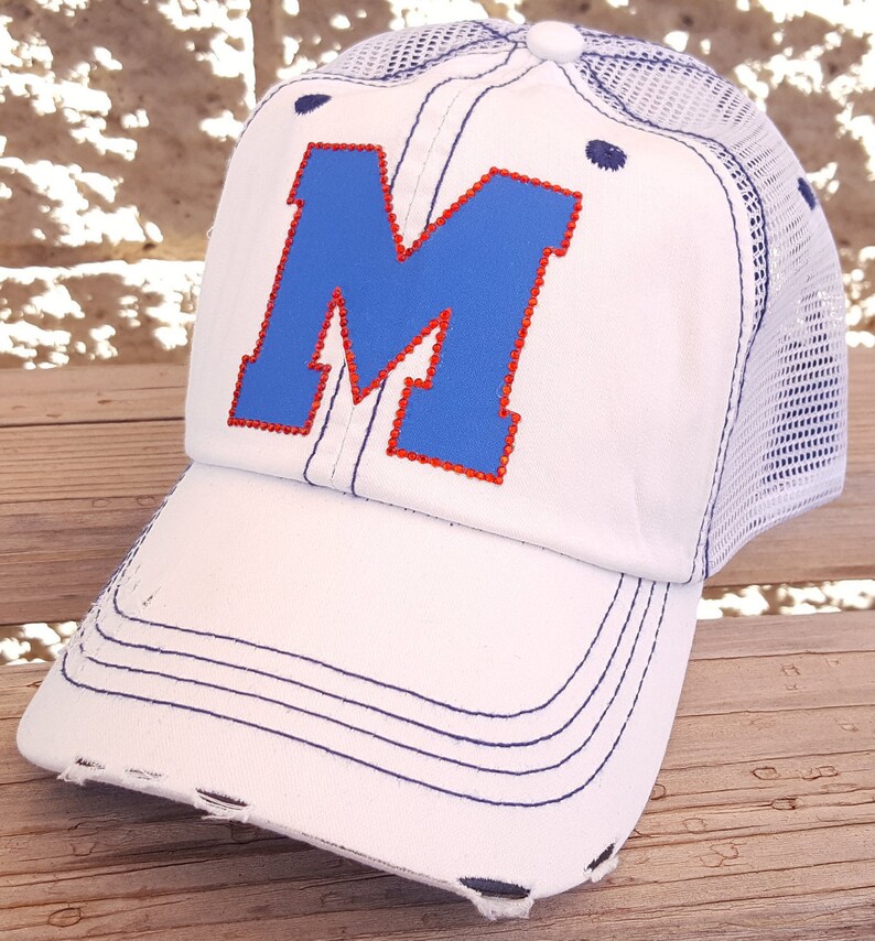 Custom Letter Hats Varsity Letter Hats Bling Letter Hats | Etsy