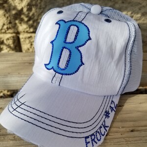 Varsity Letter B, Baseball Mom Hat, Rhinestone Letter Hat, Custom Bling ...
