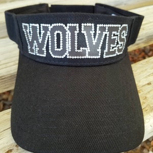 Wolves Baseball Mom Sun Visor, Black Sun Visor With Custom Team Name ...