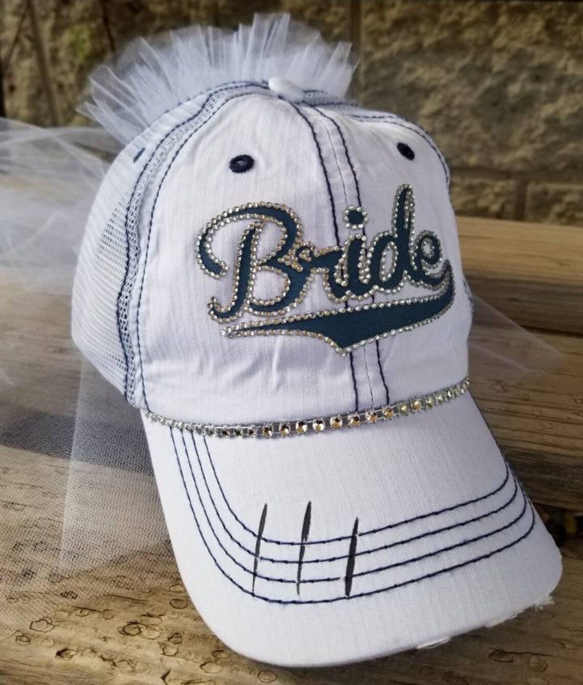 Baseball Bride Hat With Veil for Baseball Game Bachelorette | Etsy