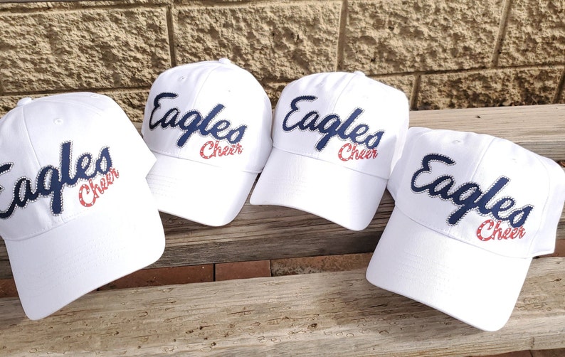 Cheer Team Hats-custom Rhinestone Designs-your Team Name and - Etsy