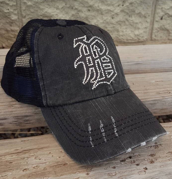 Varsity Baseball Letter Hat Rhinestone Old English B Hat | Etsy