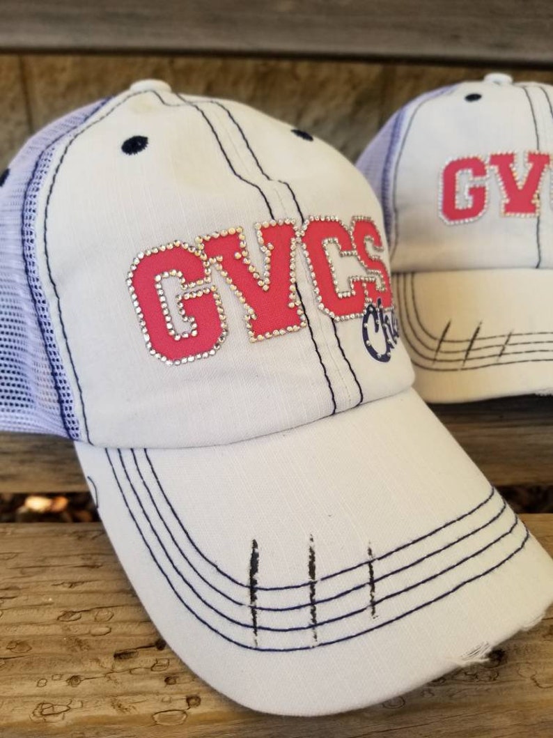 Cheer Mom Hat Custom Bling Cheer Hats your teams name or logo | Etsy