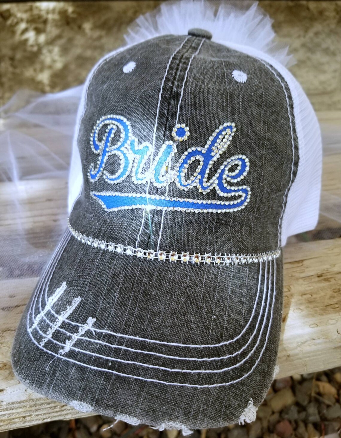Baseball Bachelorette Hats Bride Baseball Cap with veil | Etsy