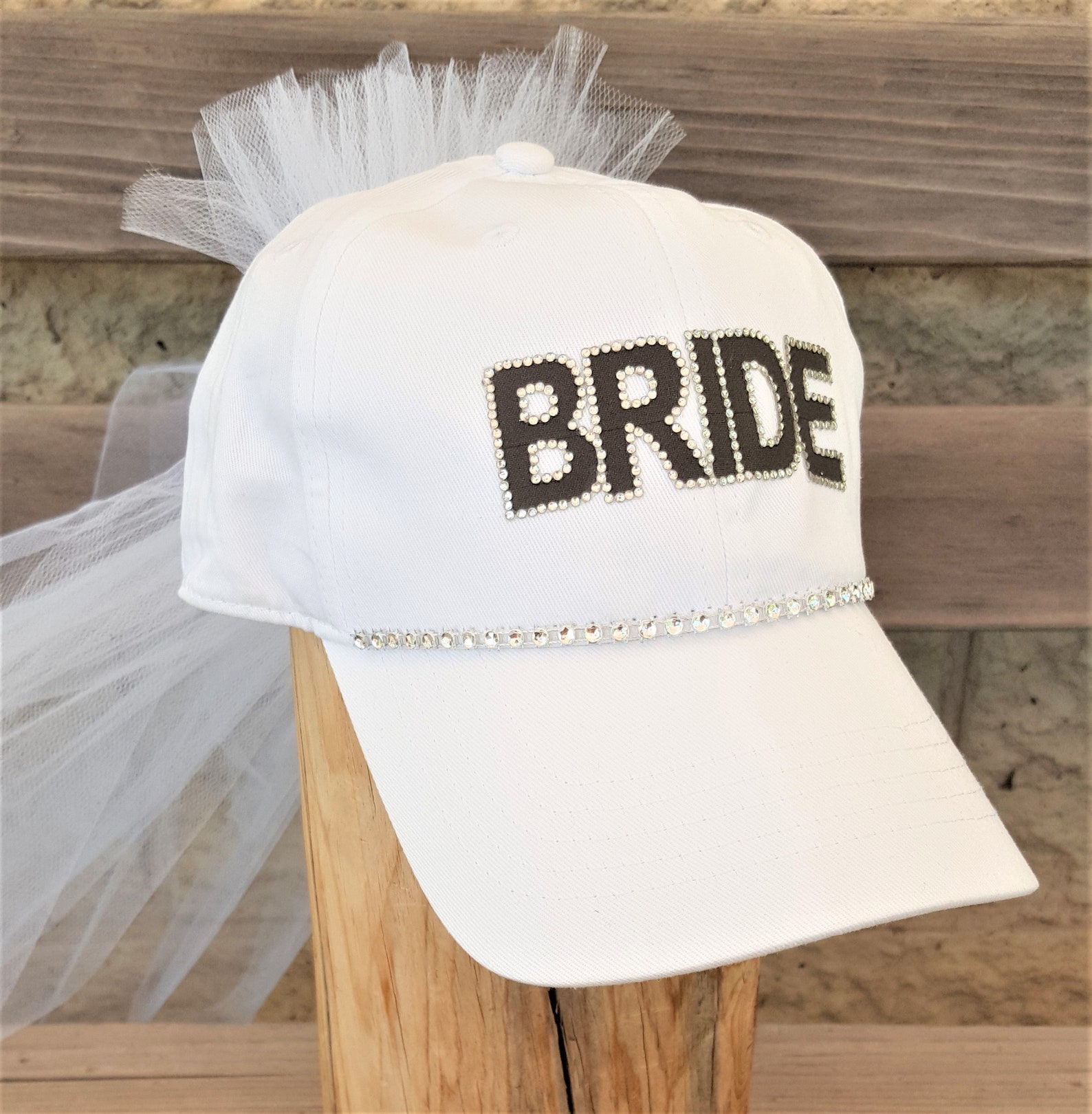 Bride Baseball Hat Bridal Hat with veil Bachelorette Party | Etsy