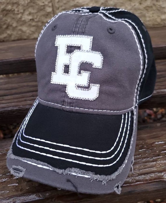 Varsity Letter Hat Rhinestone Letter Hat Custom Team Logo | Etsy