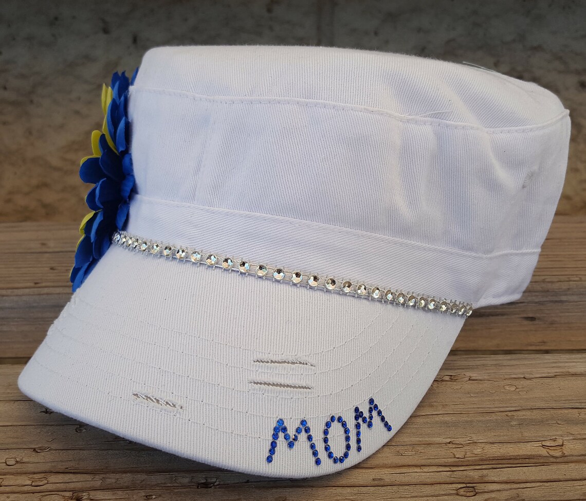 Cheer Mom Hat, Custom Cheer Mom Team Hat, Flower Cheer Hat With ...