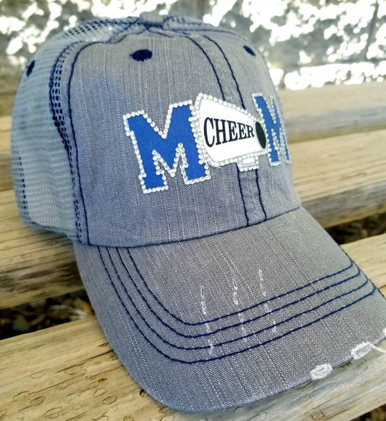 Cheer Mom Hats Custom Rhinestone Cheer Mom Hats Cheer Hats | Etsy