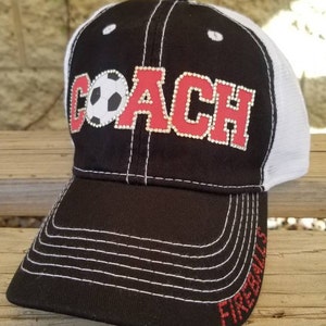 Soccer Coach Hat, Bling Soccer Hat Customized for Coach! Coaches Bling ...