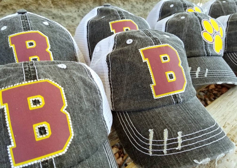 Custom Team Hats Custom Logo Hats Bling Team Hats | Etsy