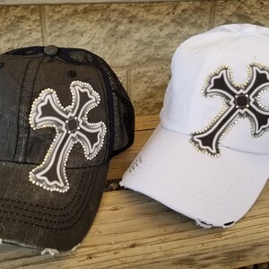 Rhinestone Cross Hat, Bling Cross Dad Hats and Trucker Caps, Contrast ...