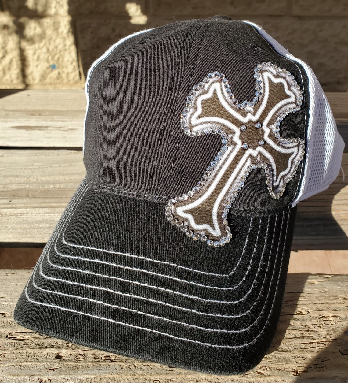 Cross Hats Rhinestone Cross Mesh Trucker Caps Many Colors | Etsy