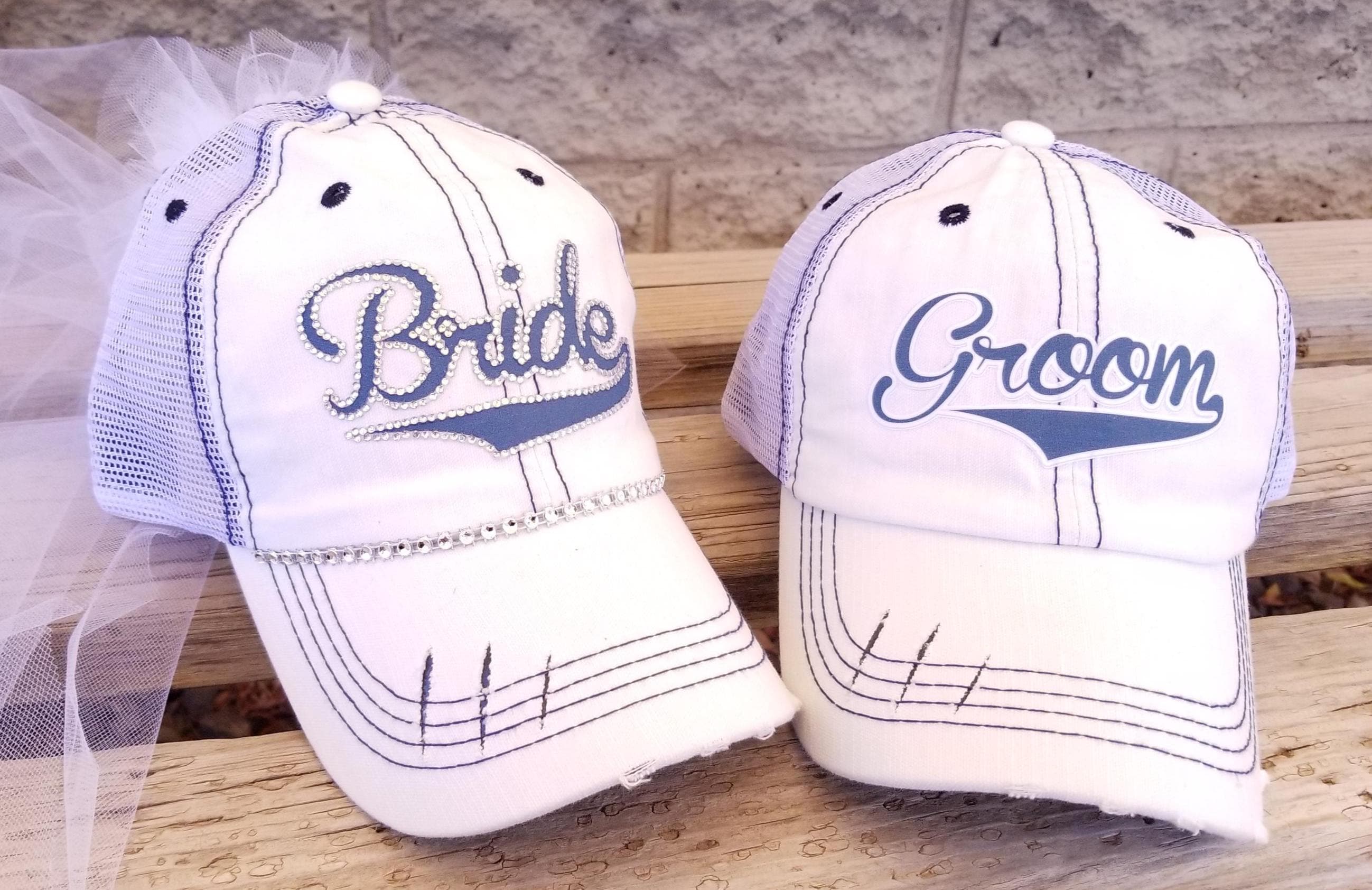 Baseball Bachelorette Hats, Bride Baseball Cap With Veil, Baseball ...
