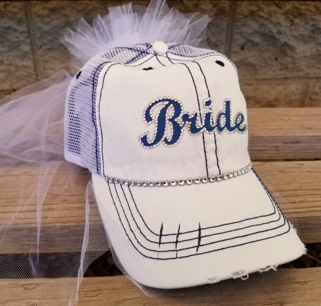 Baseball Bride Hat, Bride Baseball Cap and Veil for Baseball Bride ...