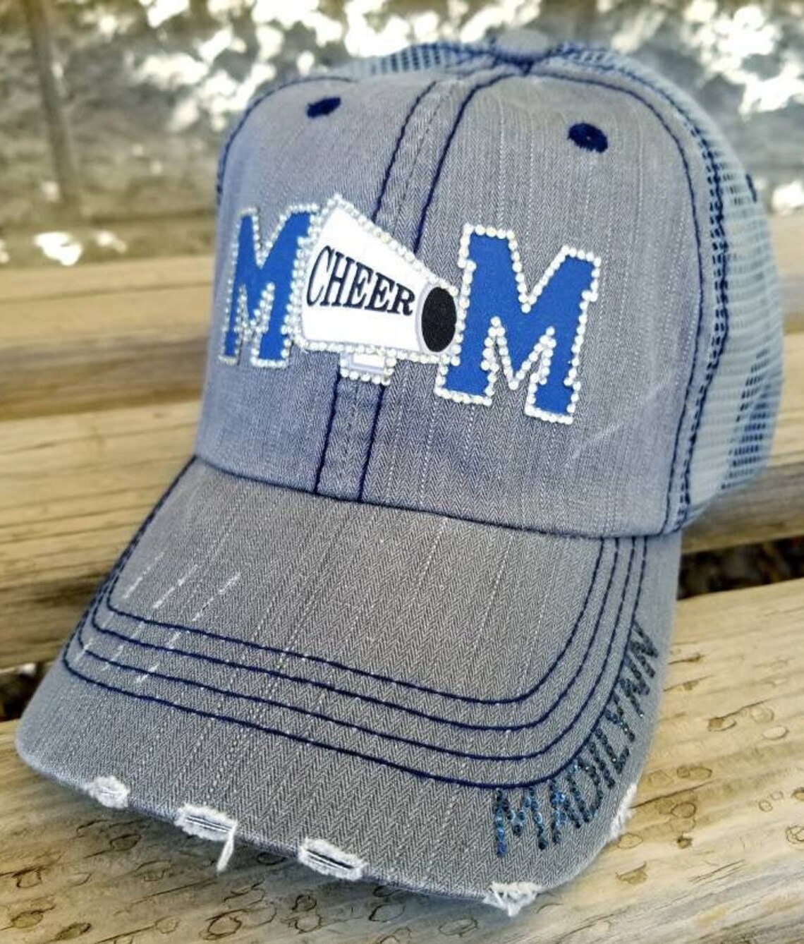 Cheer Mom Hat, Rhinestone Cheer Hat, Custom Bling Cheer Mom Hat With ...