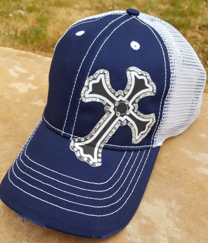 Cross Hats Rhinestone Cross Mesh Trucker Caps Many Colors | Etsy