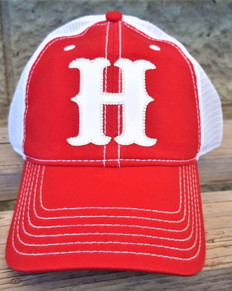 Varsity Letter B Baseball Mom Hat Rhinestone Letter Hat - Etsy