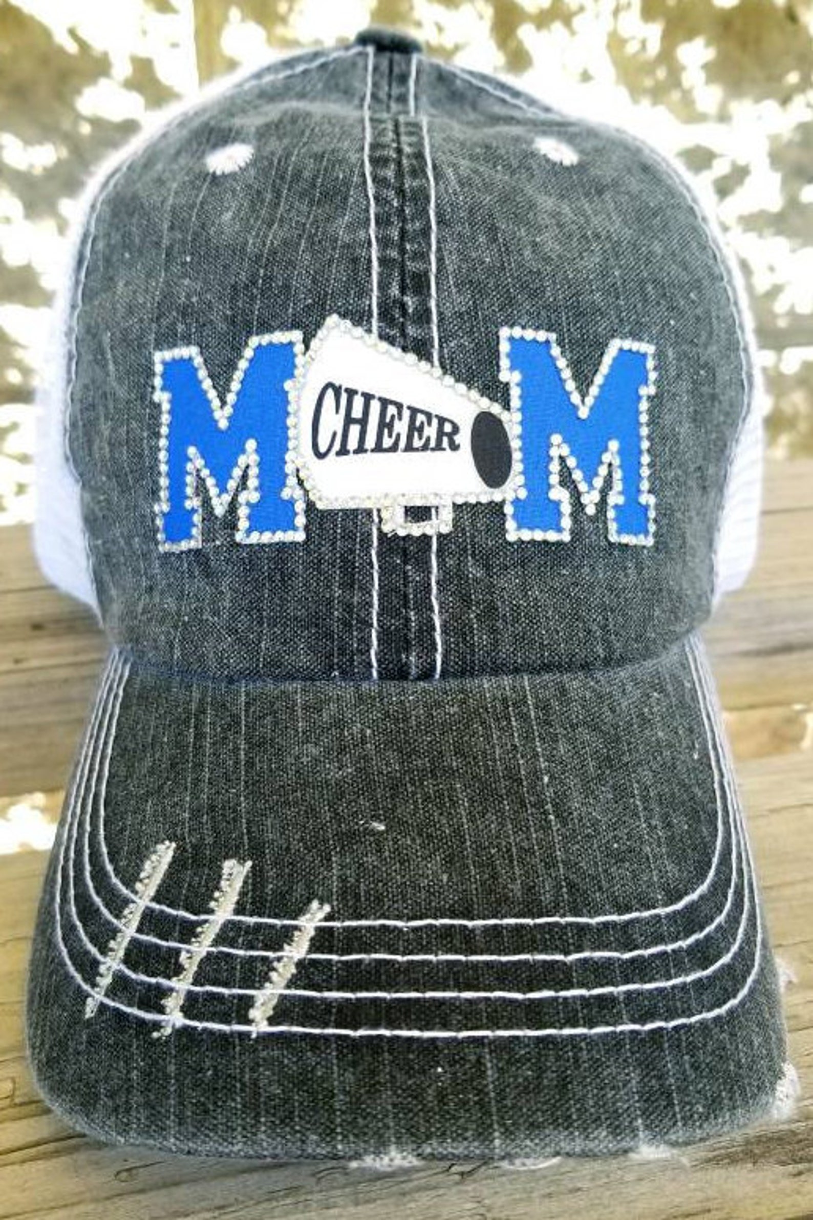 Cheer Mom Hat, Rhinestone Cheer Hat, Custom Bling Cheer Mom Hat With ...