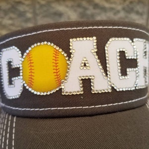 Softball Coach Sun Visor, Rhinestone Softball Sun Visor for Coach ...