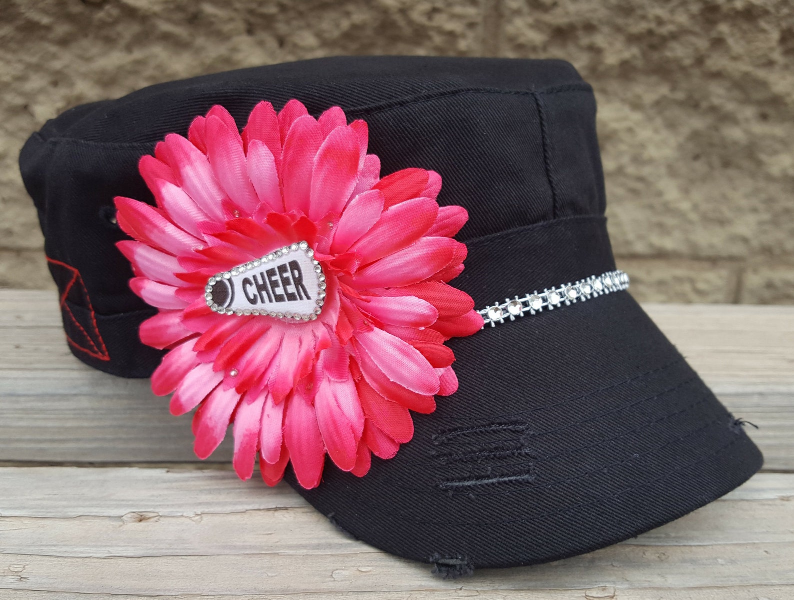 Cheer Mom Hat, Custom Cheer Mom Team Hat, Flower Cheer Hat With ...