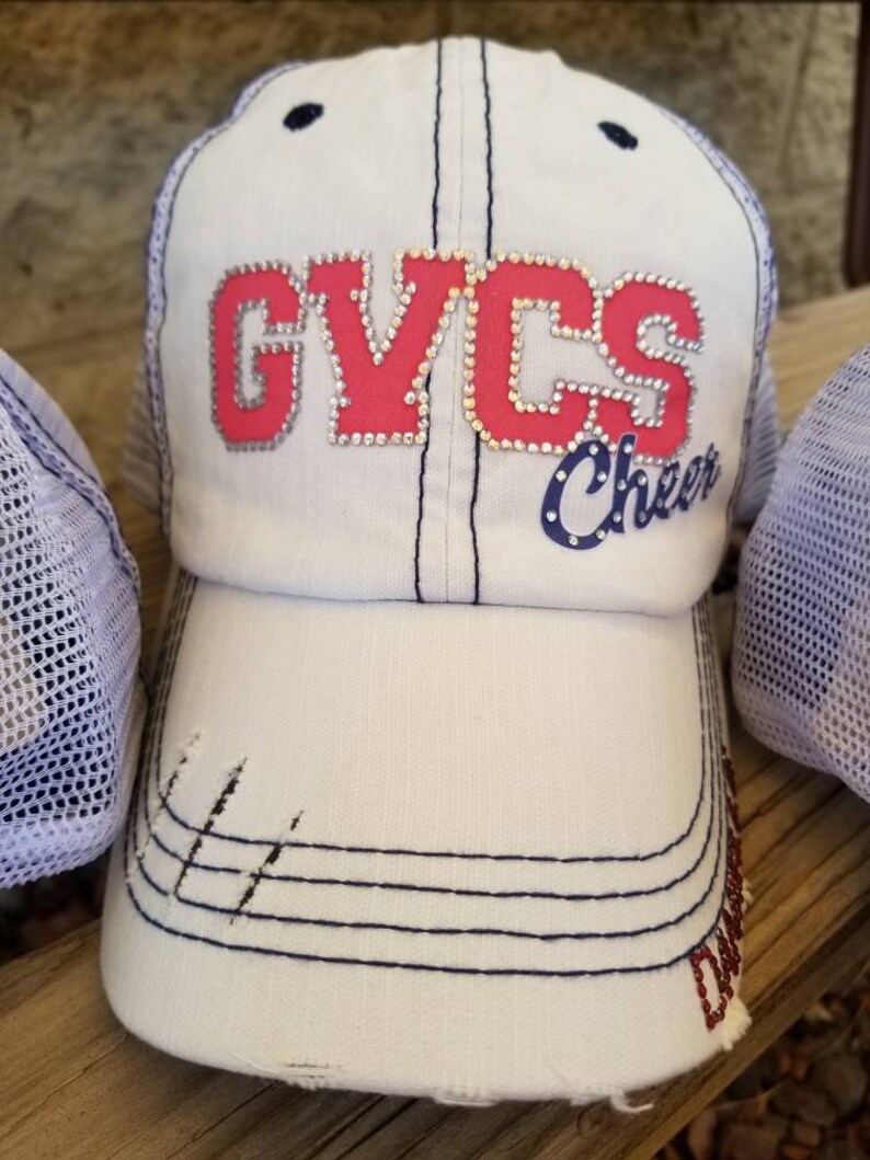 Cheer Mom Hat Custom Bling Cheer Hats your teams name or logo | Etsy