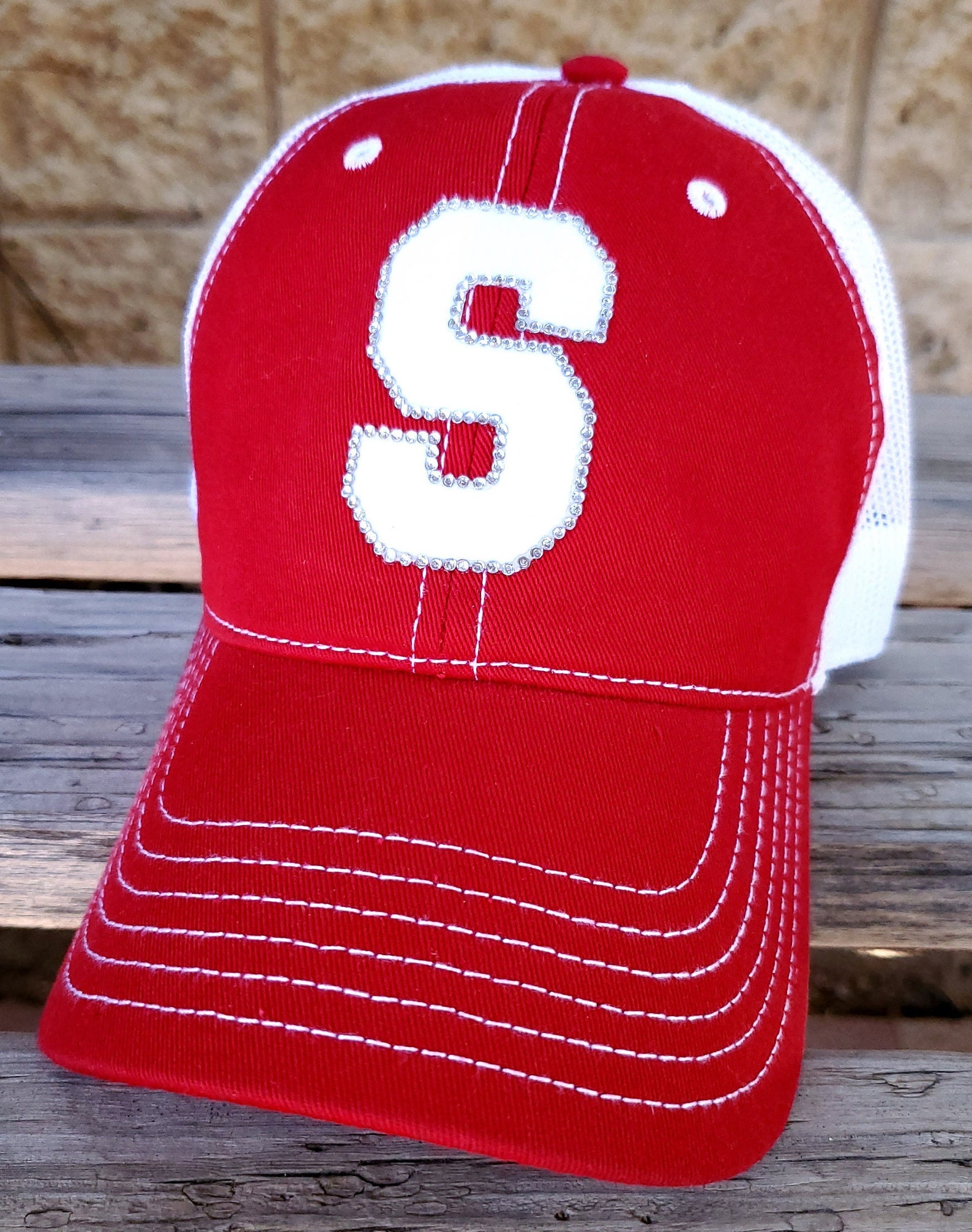 Custom Letter Hats Varsity Letter Hats Bling Letter Hats | Etsy