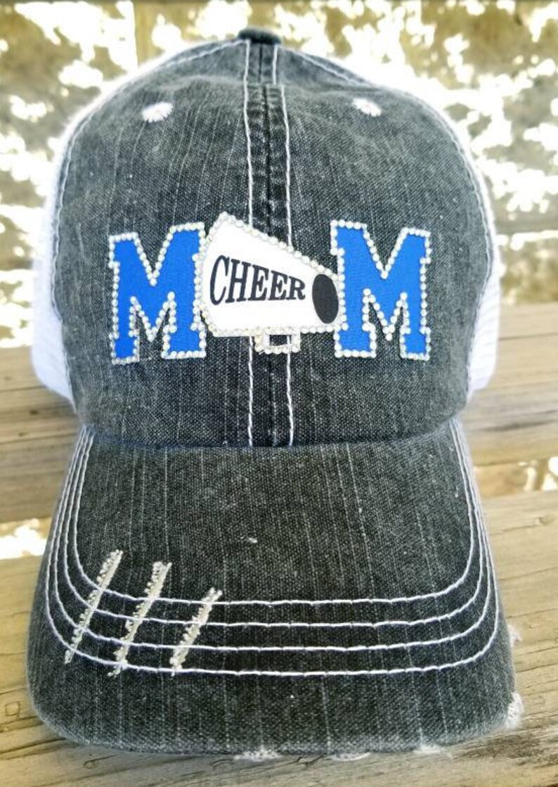 Cheer Mom Hats Custom Rhinestone Cheer Mom Hats Cheer Hats | Etsy