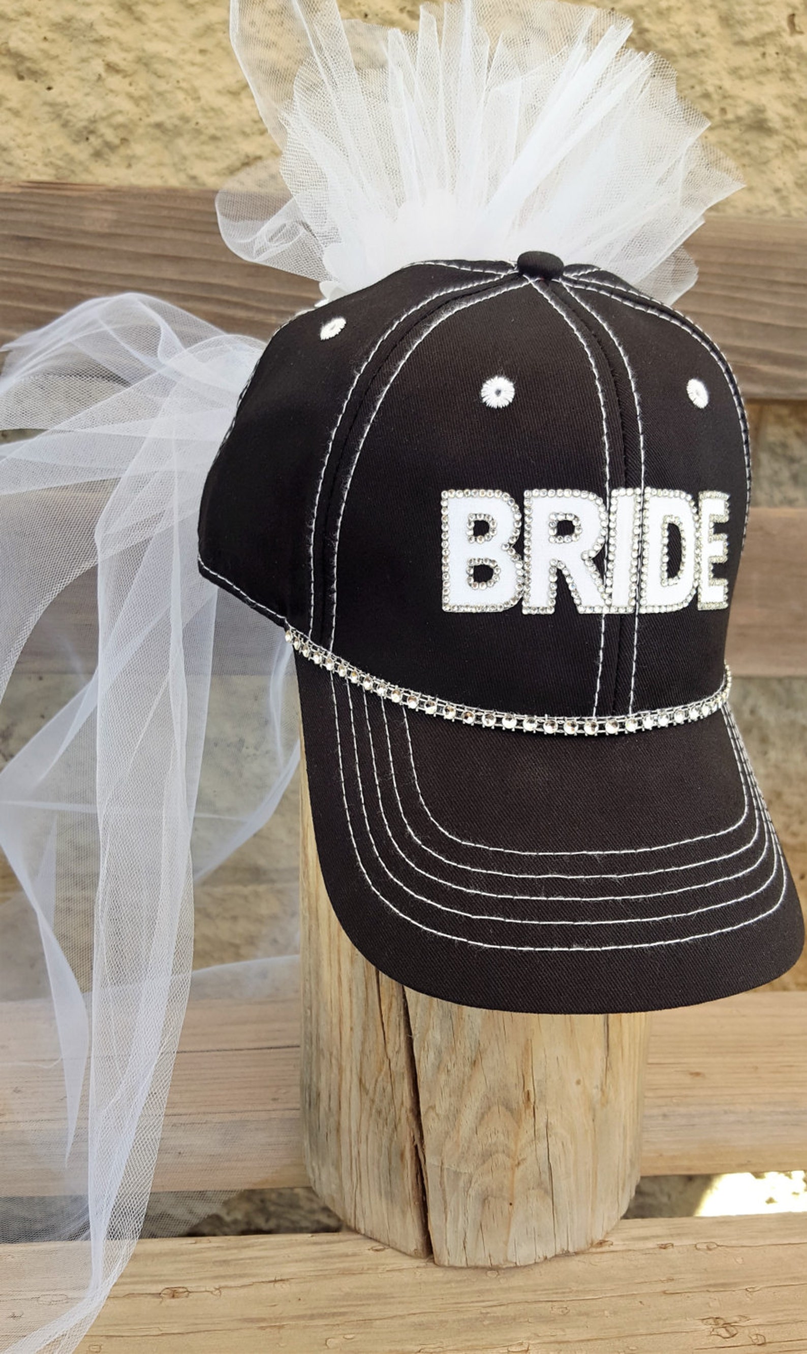Bride Baseball Hat Bridal Hat with veil Bachelorette Party | Etsy