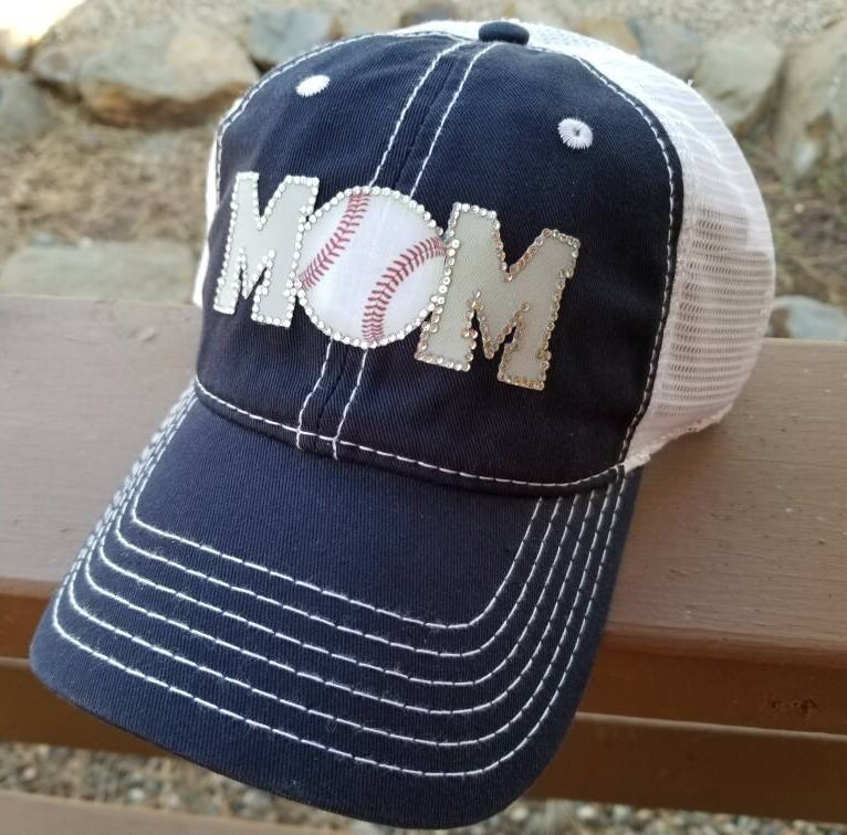 Baseball Mom Hat Baseball MOM Trucker Hats Bling Baseball | Etsy