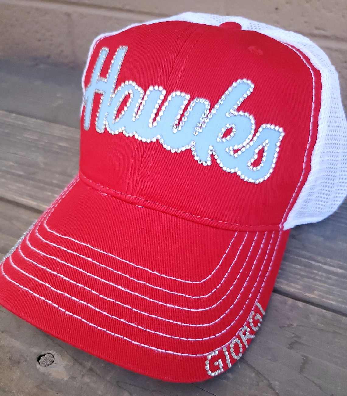 Cheer Mom Hats, Bling Cheer Hats, Custom Rhinestone Cheer Team Hats ...