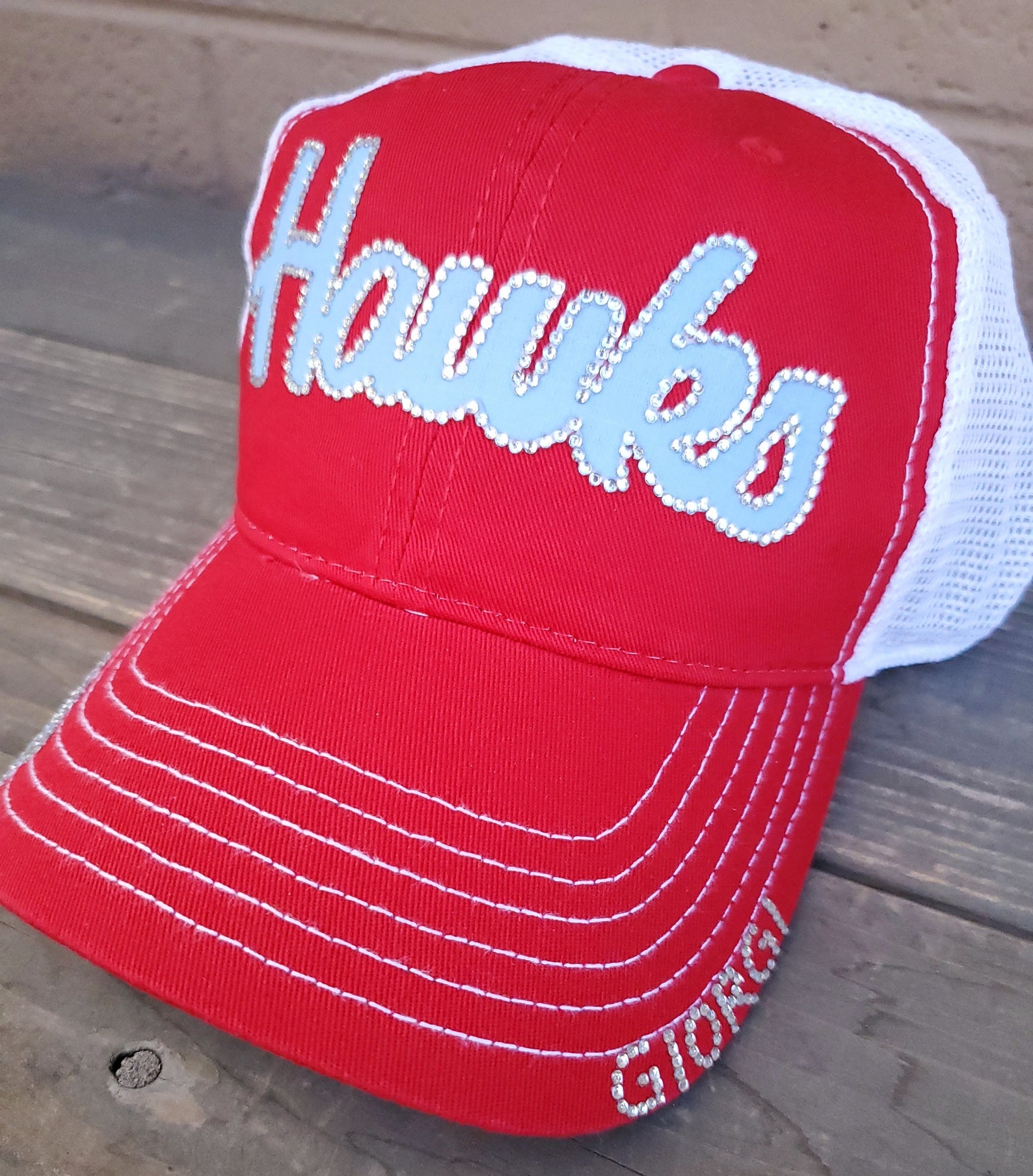 Cheer Mom Hats, Bling Cheer Hats, Custom Rhinestone Cheer Team Hats ...